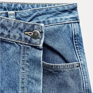 Zara | Shorts | Zara Medium Blue Wash Denim Skort Z975 | Poshmark